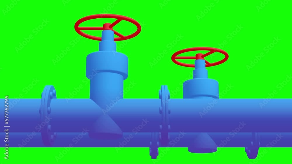 Vidéo Stock Red valve on the main gas pipeline. Industrial faucet for ...