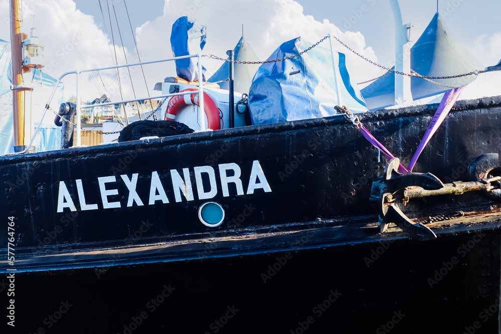 Flensburg, Germany - 03 March 2023: View of the historic ship Alexandra ...