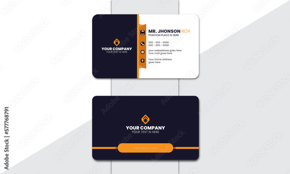 Personal visiting card design with company logo, clean professional ...
