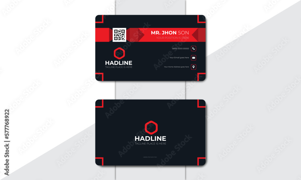 Clean professional business card template, vector illustrator print ...