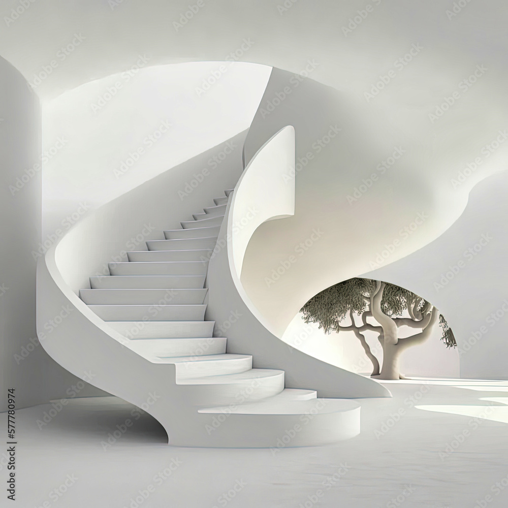 Ilustrace „Abstract architecture background. Modern white interior and ...