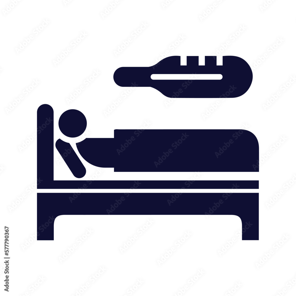 patient on bed icon Stock Vector | Adobe Stock