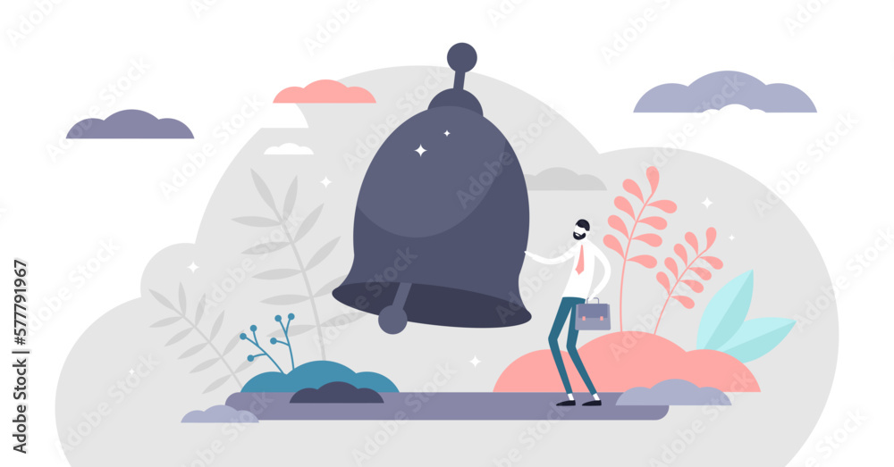 Alert bell ringing illustration, transparent background. Warning symbol ...