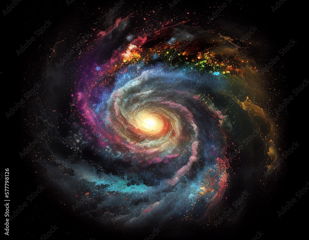 Planets of the solar system and galaxy systems. Generative AI. Stock ...