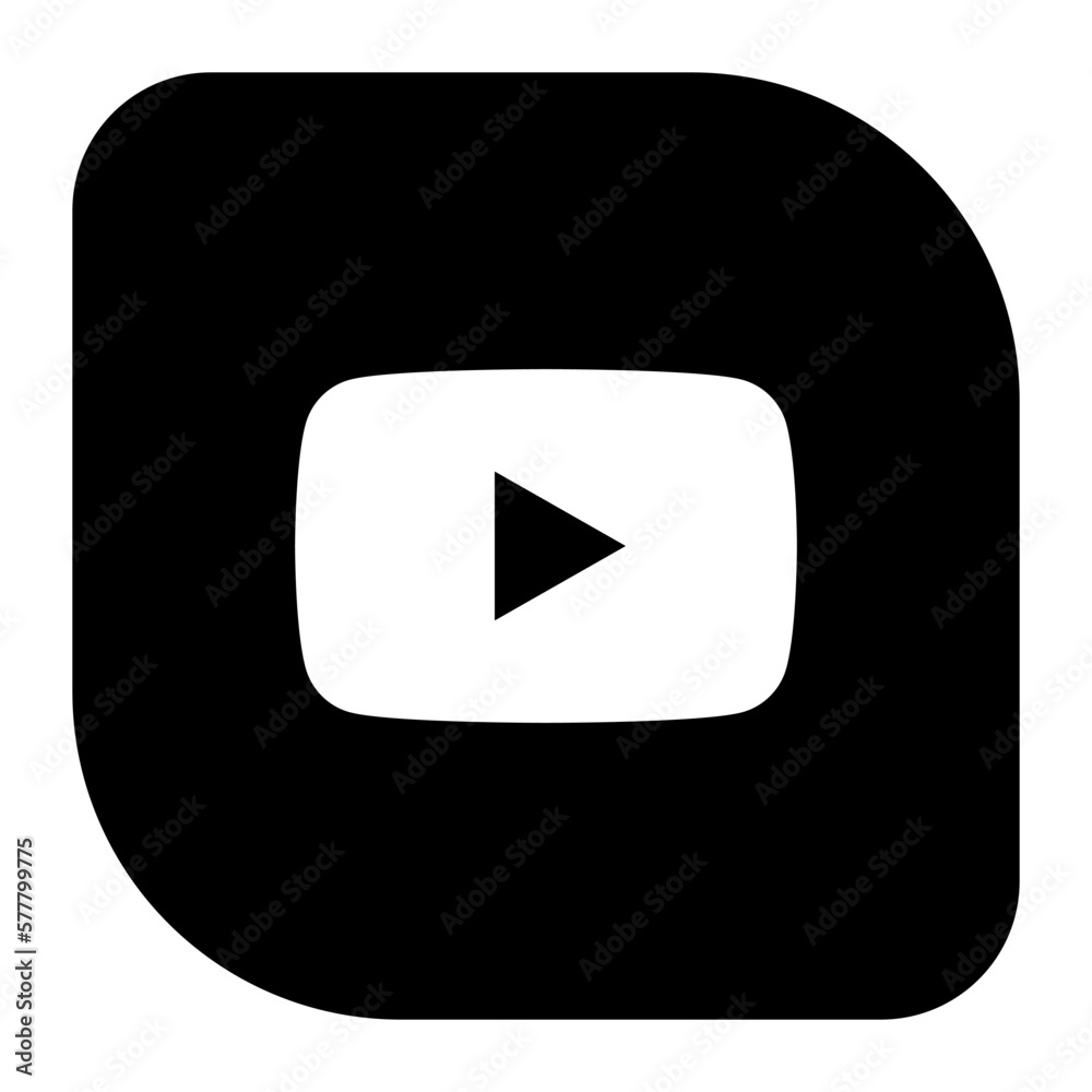 Youtube social media app icon. Square shape vector illustration. Stock ...