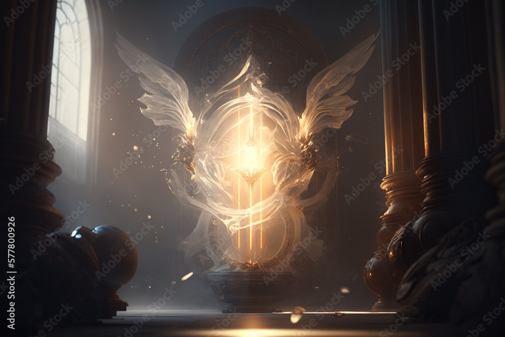 Holy Spirit symbol - a white dove, with halo of light rays flaming rays ...