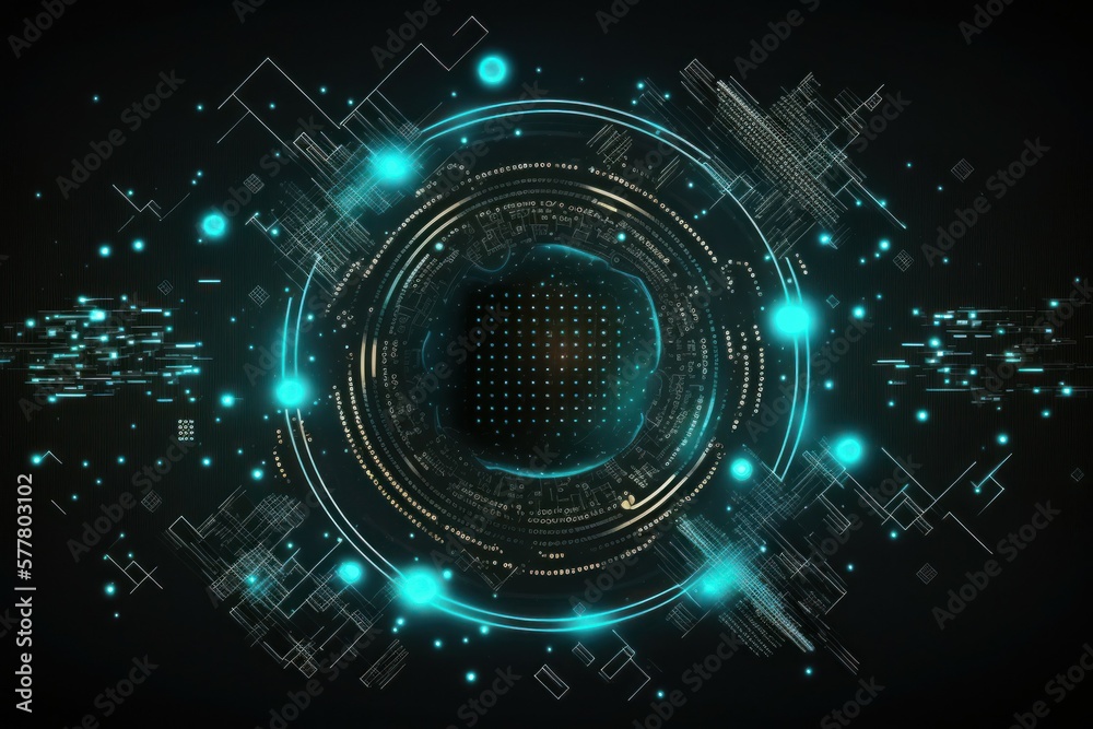 Abstract technology background. AI generated, human enhanced ...