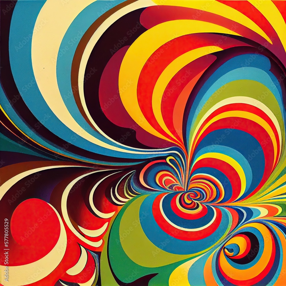 1960s psychedelic art, Hippie trippy retro background, bright rainbow ...