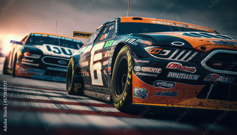 NASCAR, Motorsports, Generative AI, Illustration Stock Illustration ...