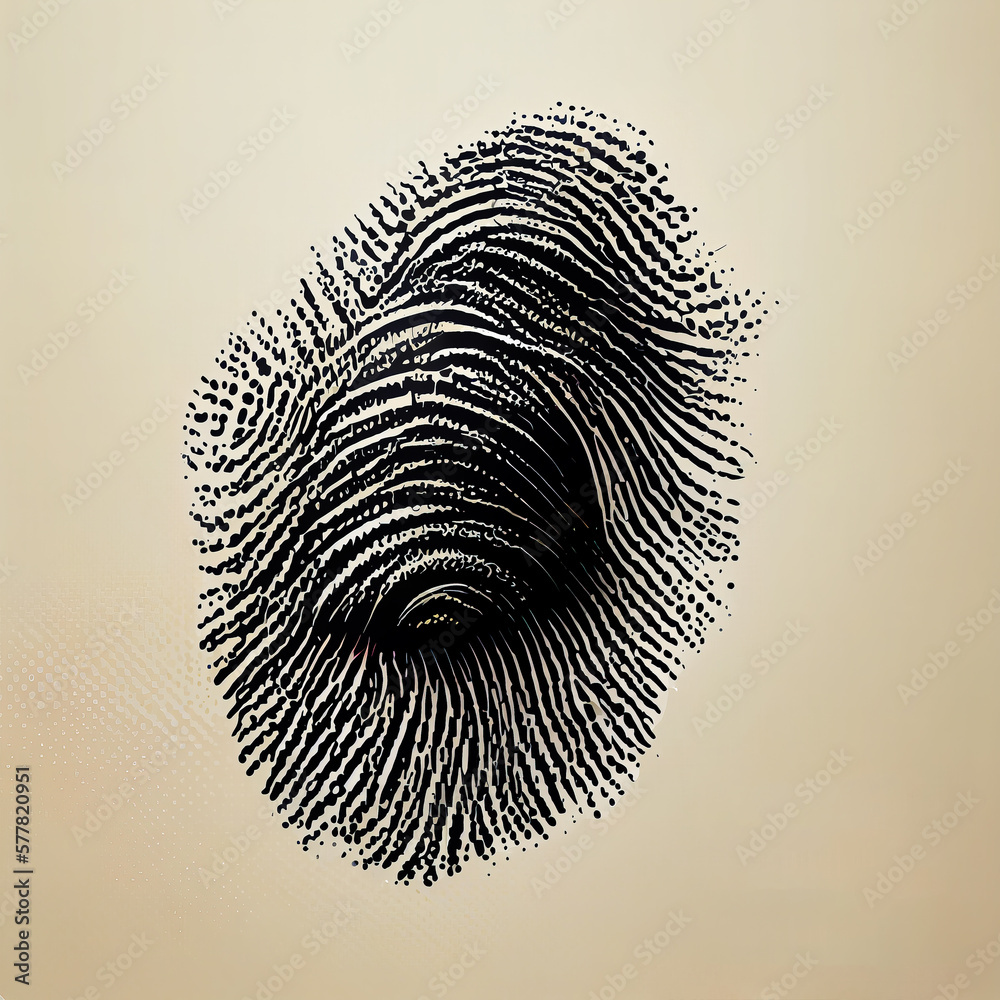 Black graphic human fingerprint. Unique imprint image. Personal ...