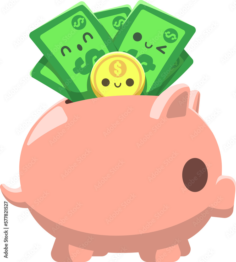 Alcancia de cerdito con set de monedas y billetes, alcancia de cerdo ...