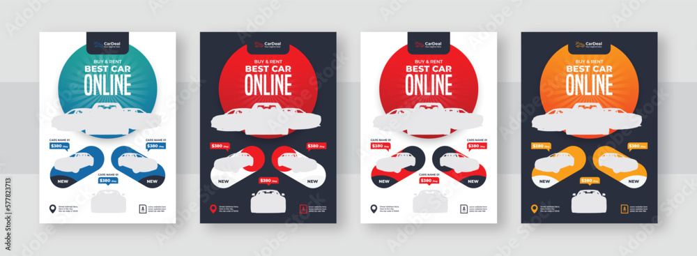 Stylish & modern Car Rental Flyer with a4 paper size, Auto repair ...