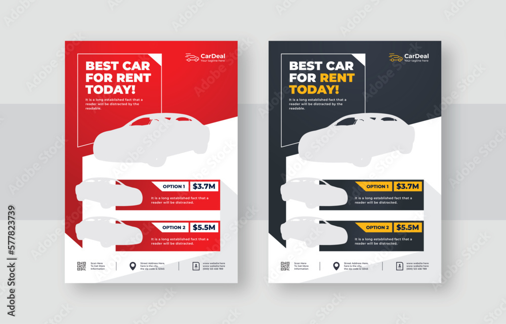Stylish & modern Car Rental Flyer with a4 paper size, Auto repair ...