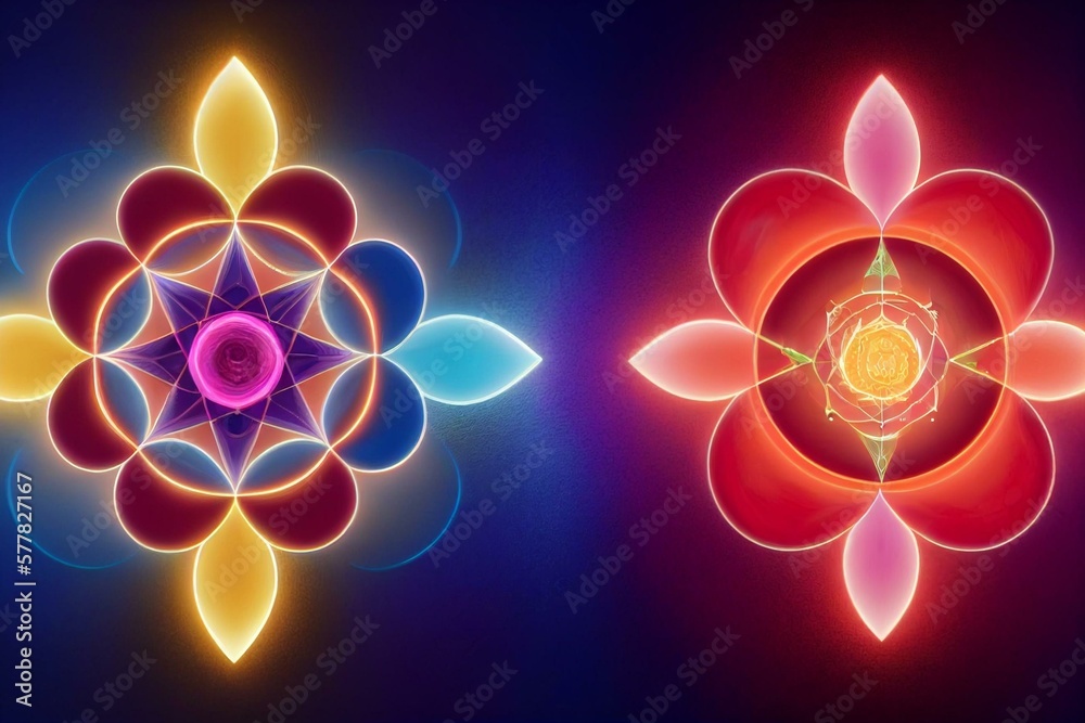 Colorful chakras - light energy and symbolism for a meditative state of ...