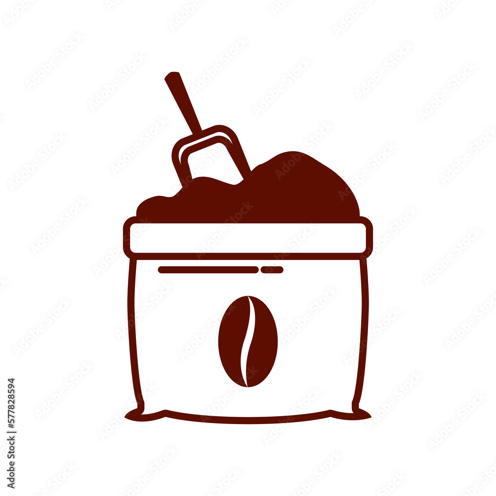 Coffee ground coffee bag PNG image icon with transparent background 素材庫 ...