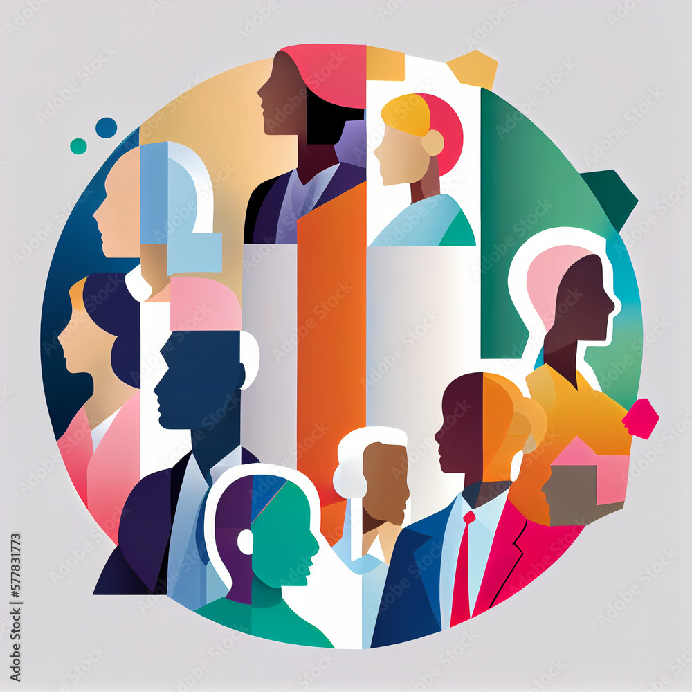 inclusive diverse society of the future Stock Illustration | Adobe Stock