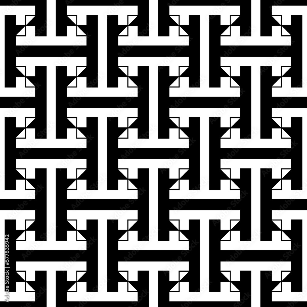Seamless stylized Sayagata pattern. Repeated interlocking figures ...