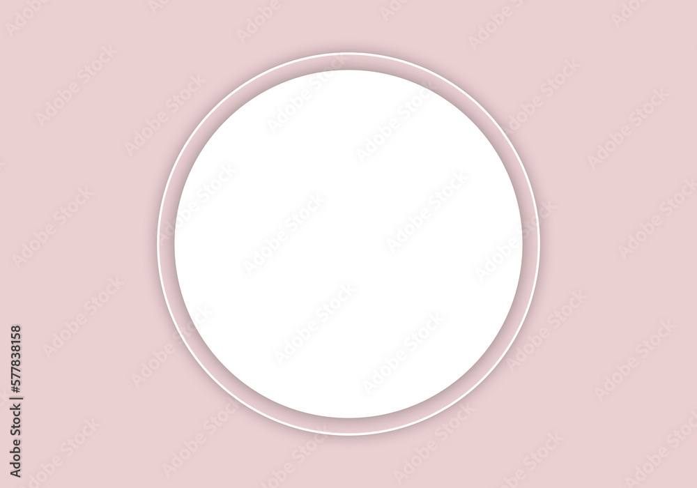 Fondo de círculo blanco superpuesto en un fondo rosa claro. Stock ...