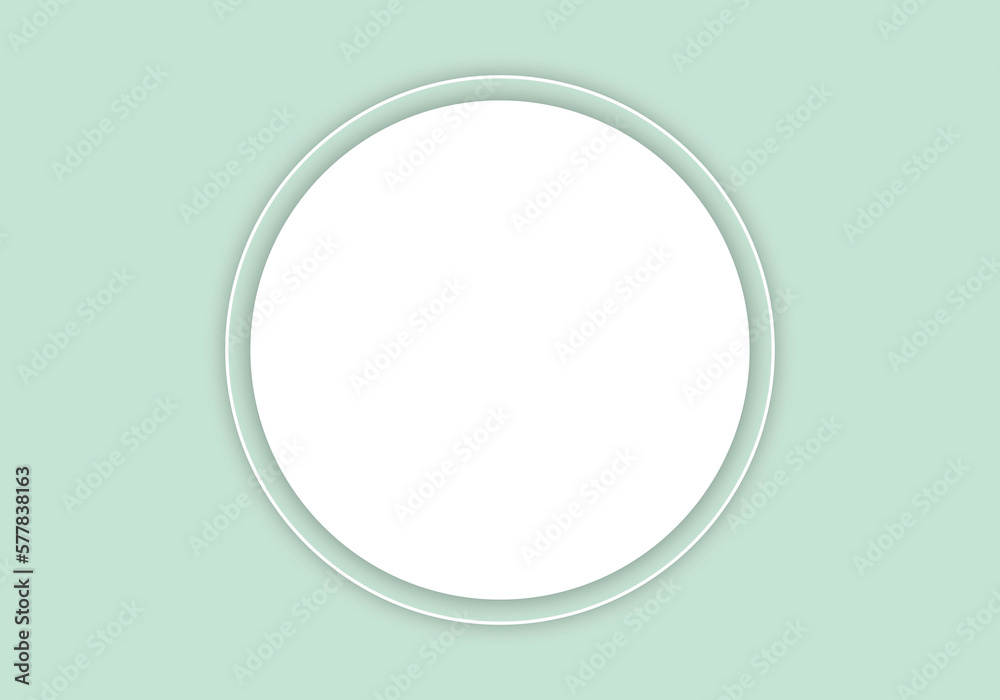 Fondo de círculo blanco superpuesto en un fondo verde claro. Stock ...