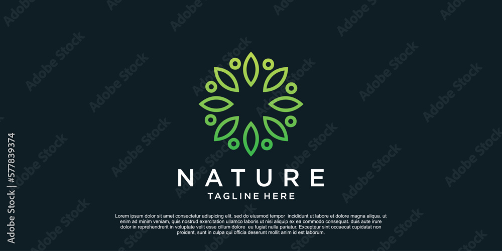 Nature logo design with unique concept Premium Vector Part 1 Stock ...