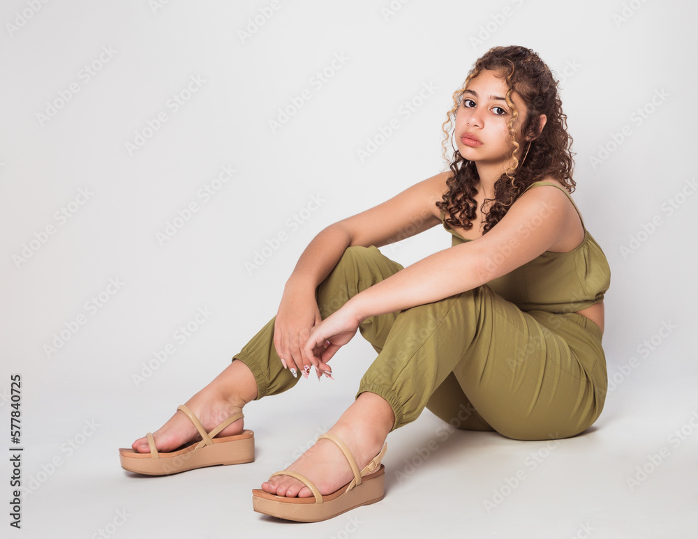 Adorable teen girl modeling studio photoshoot, fashion for teenagers ...