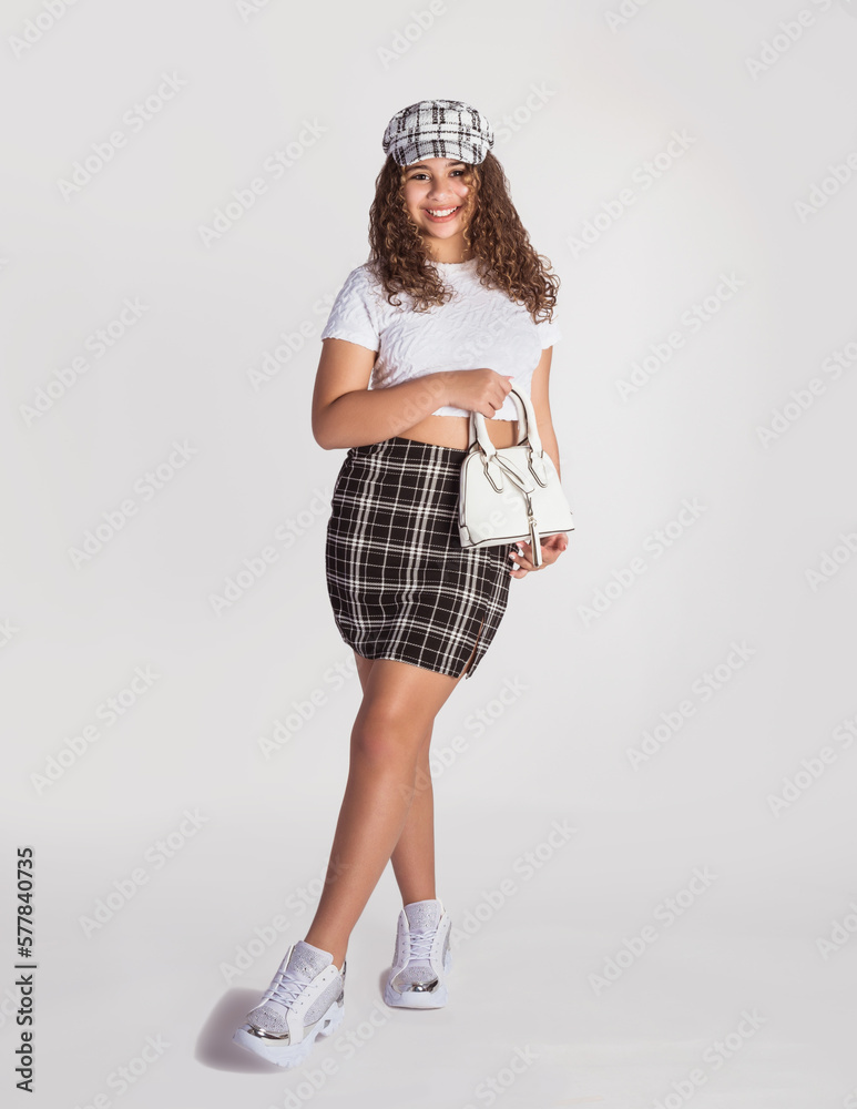 Adorable teen girl modeling studio photoshoot, fashion for teenagers ...