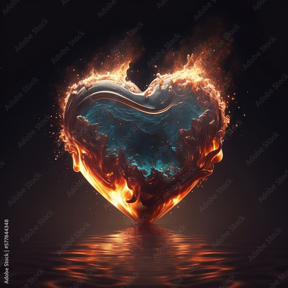 Heart With Fire And Ice