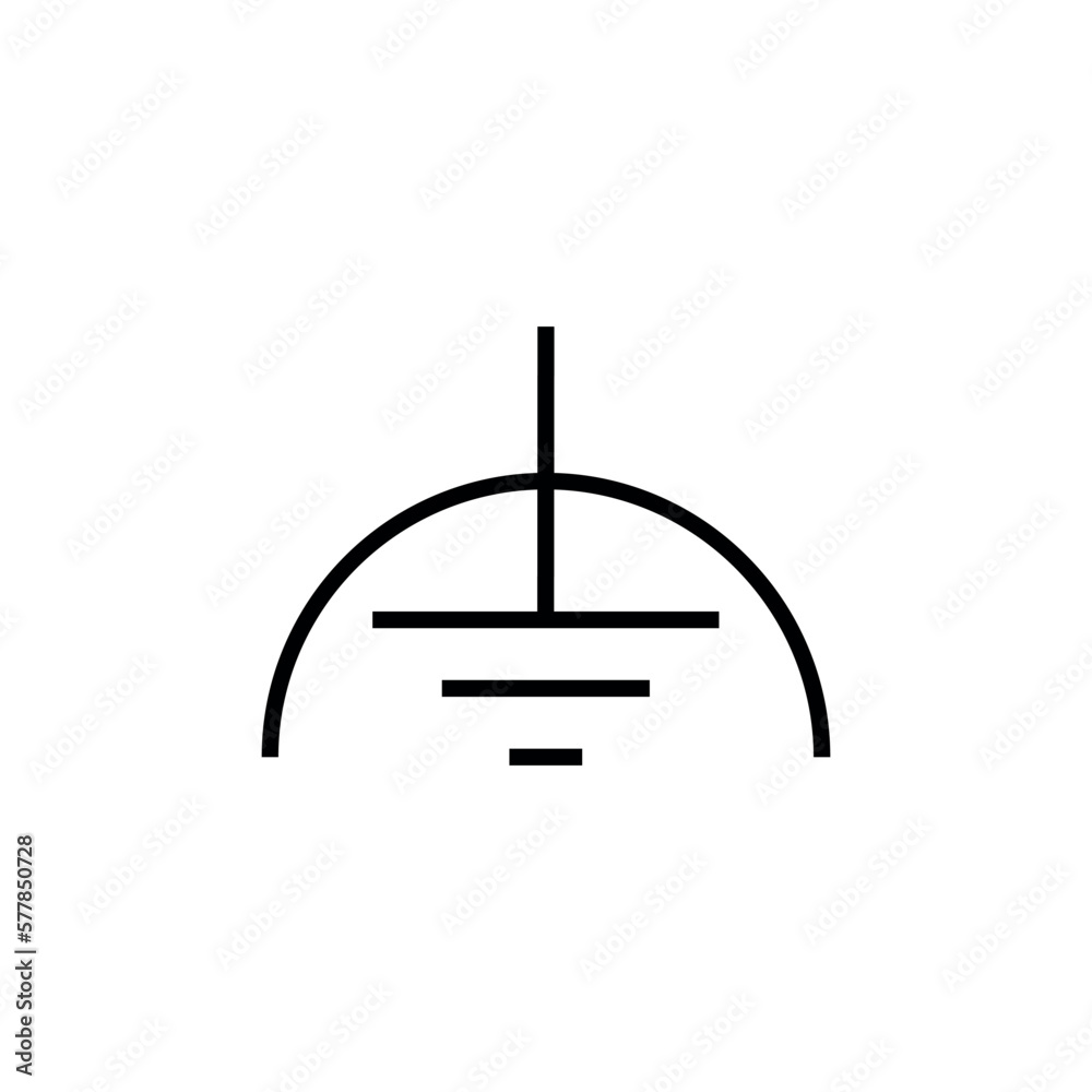Protective earth ground symbol icon in electricity. vector illustration ...