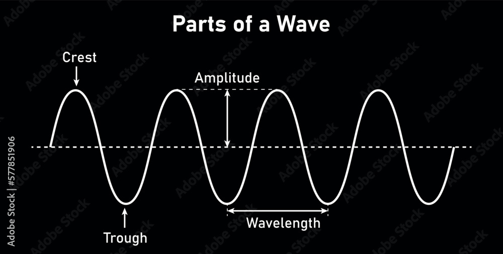 Parts of a transverse wave in physics. The basic properties of waves ...