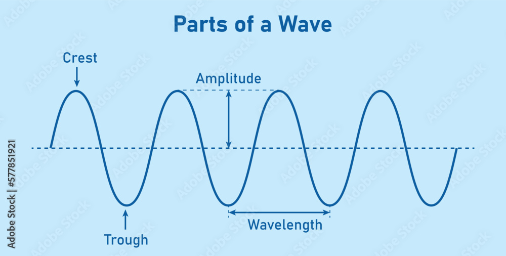 Parts of a transverse wave in physics. The basic properties of waves ...