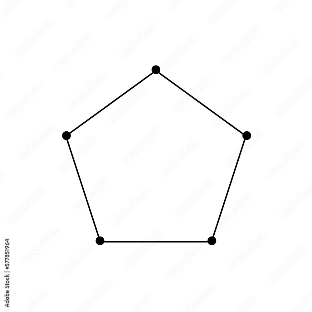 2D geometric shape of pentagon. Polygon pentagon shape in mathematics ...