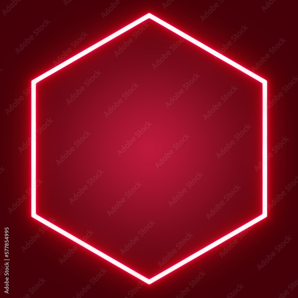 red neon hexagon background design Stock Illustration | Adobe Stock