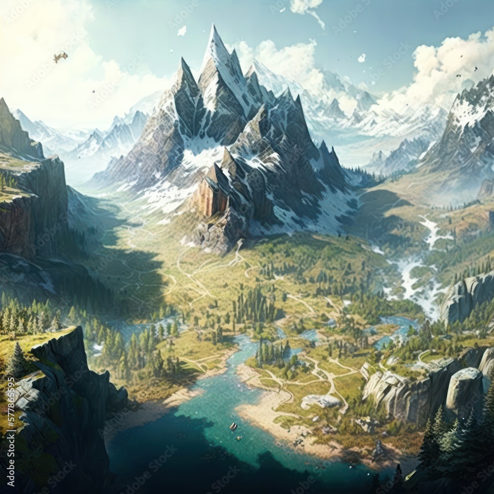 RPG Game World Map Stock Illustration | Adobe Stock