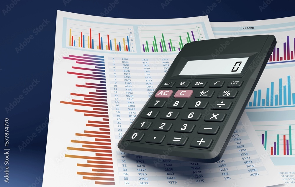 business charts and market and cost analysis, 3d illustration Stock ...