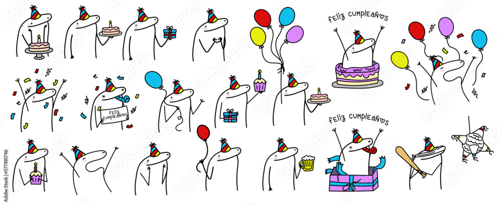 ilustración de flork el meme de internet en cumpleaños, divertidos ...