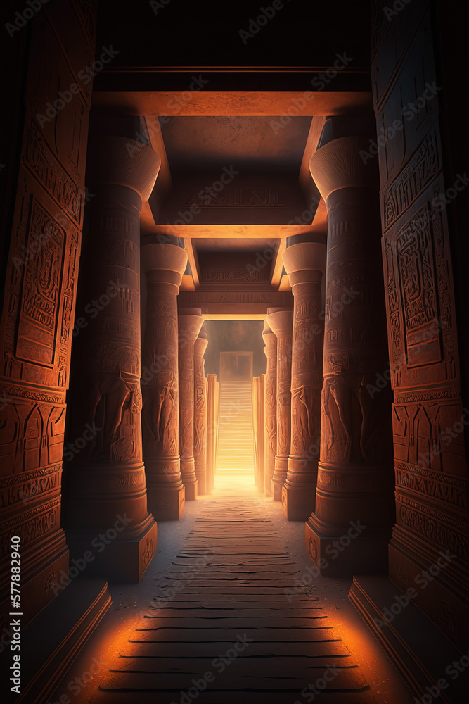 Ancient Egypt Art. Ancient Egyptian Temple. .AI generated Illustration ...