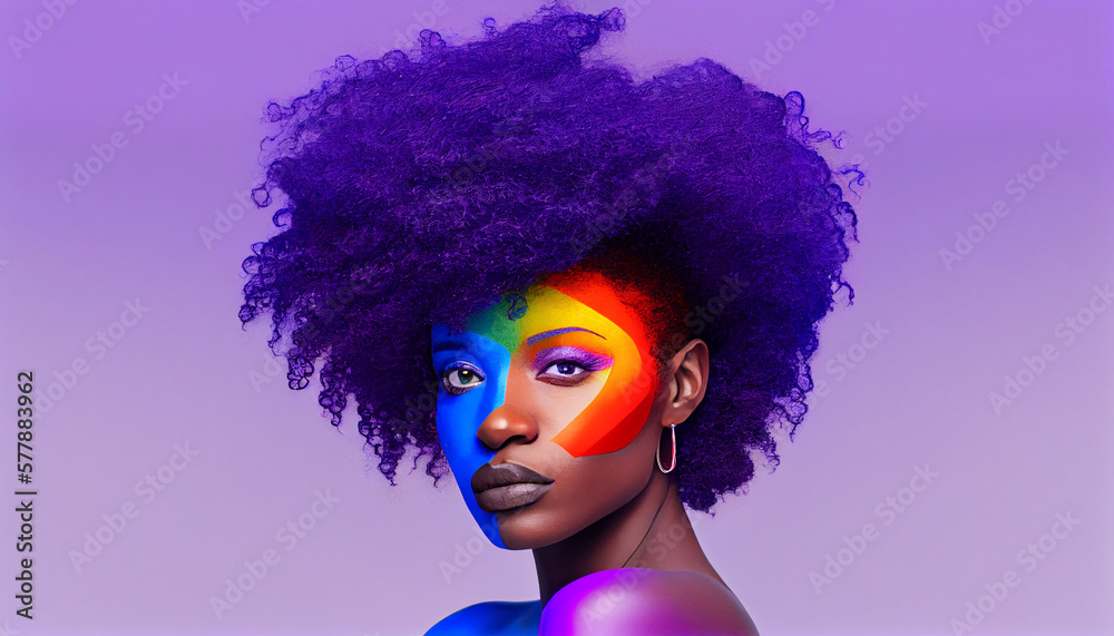 Woman activist for lgbtq rights with rainbow flag, cartoon ...