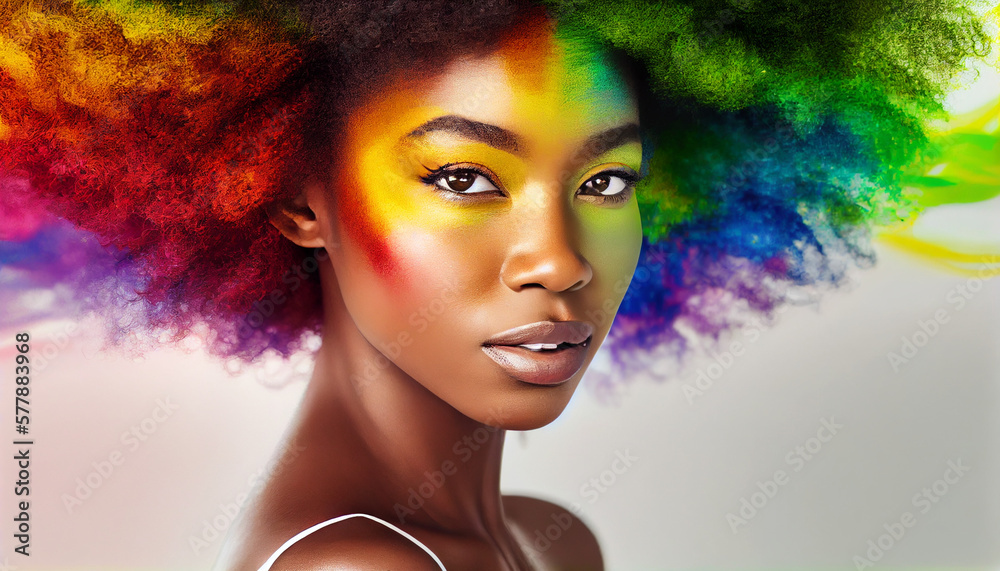 Woman activist for lgbtq rights with rainbow flag, cartoon ...
