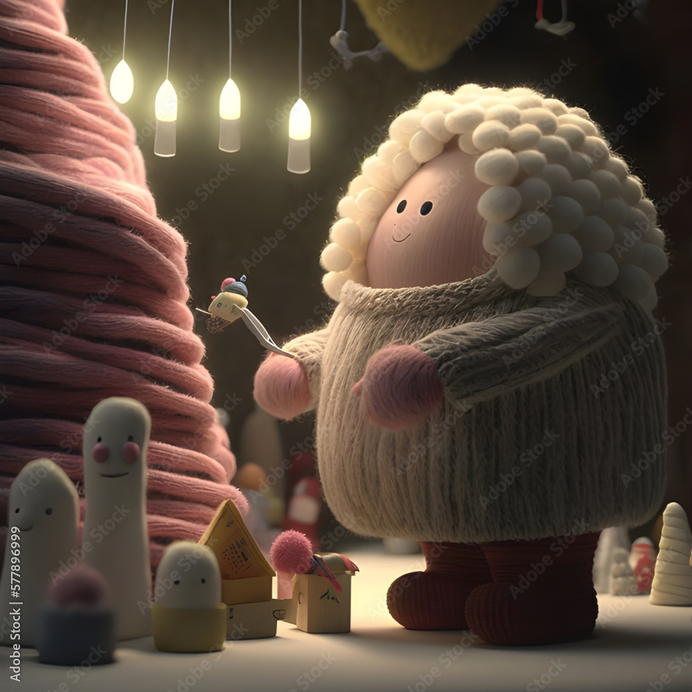 Wool fabric, characters and their transformation, animation, animation ...