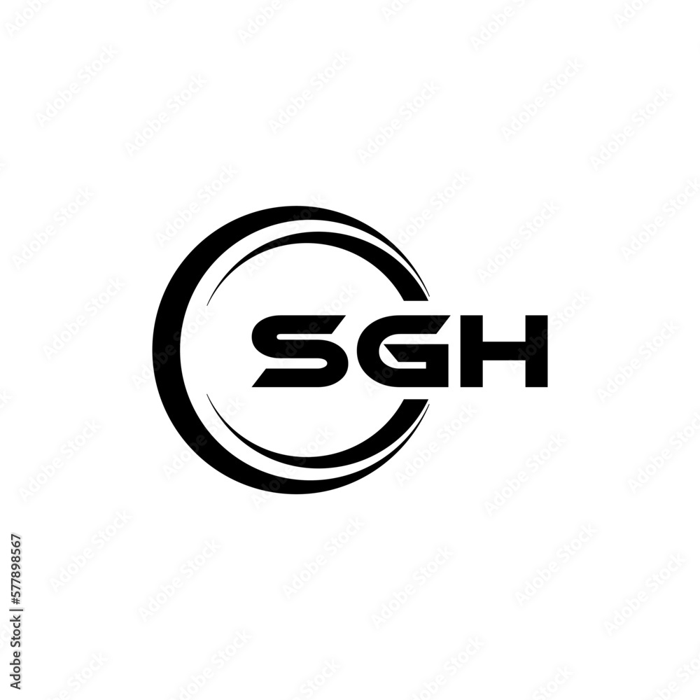 SGH letter logo design with white background in illustrator, cube logo ...