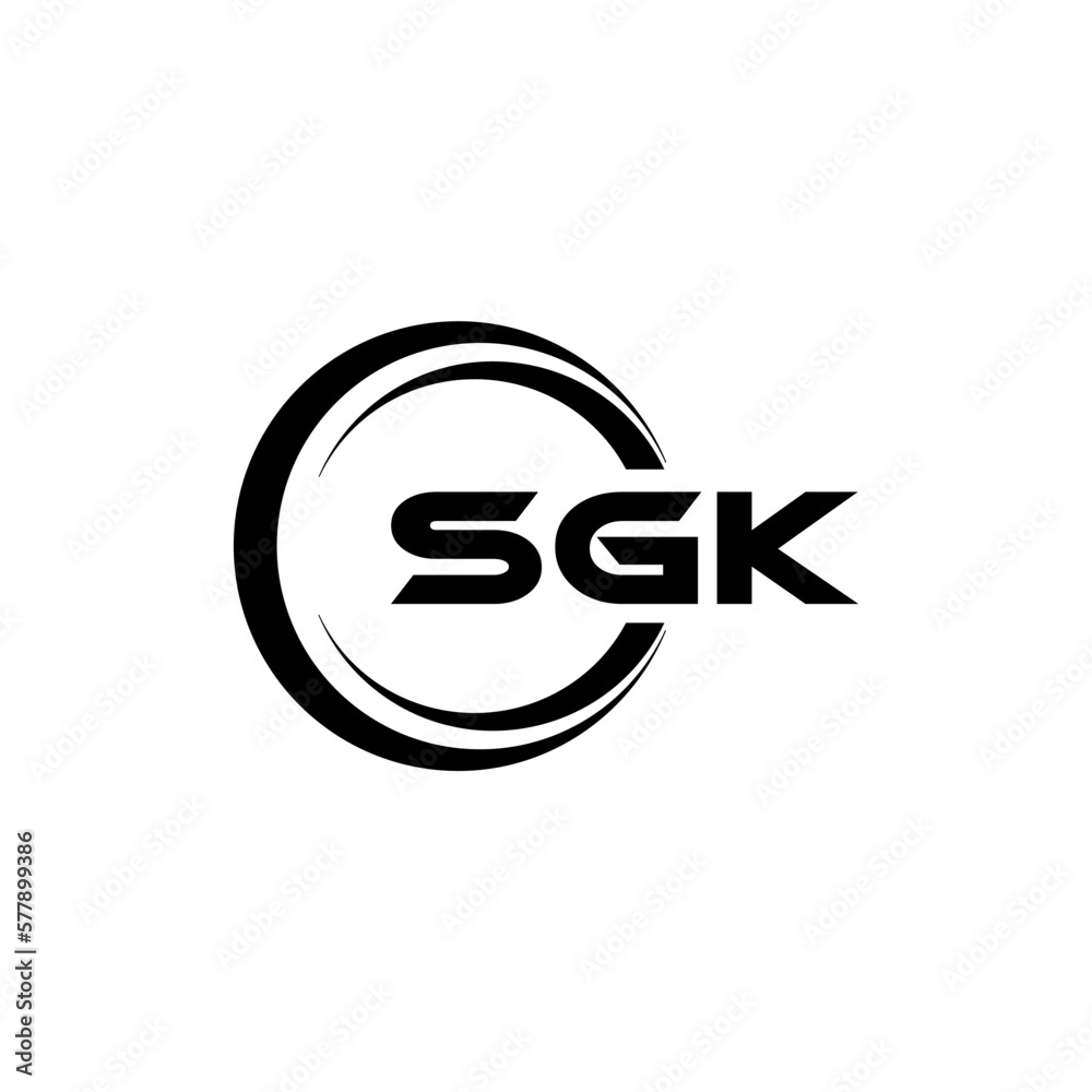 SGK letter logo design with white background in illustrator, cube logo ...
