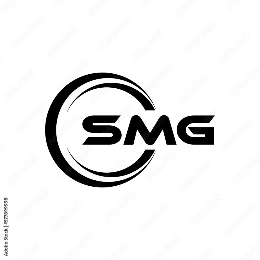 SMG letter logo design with white background in illustrator, cube logo ...