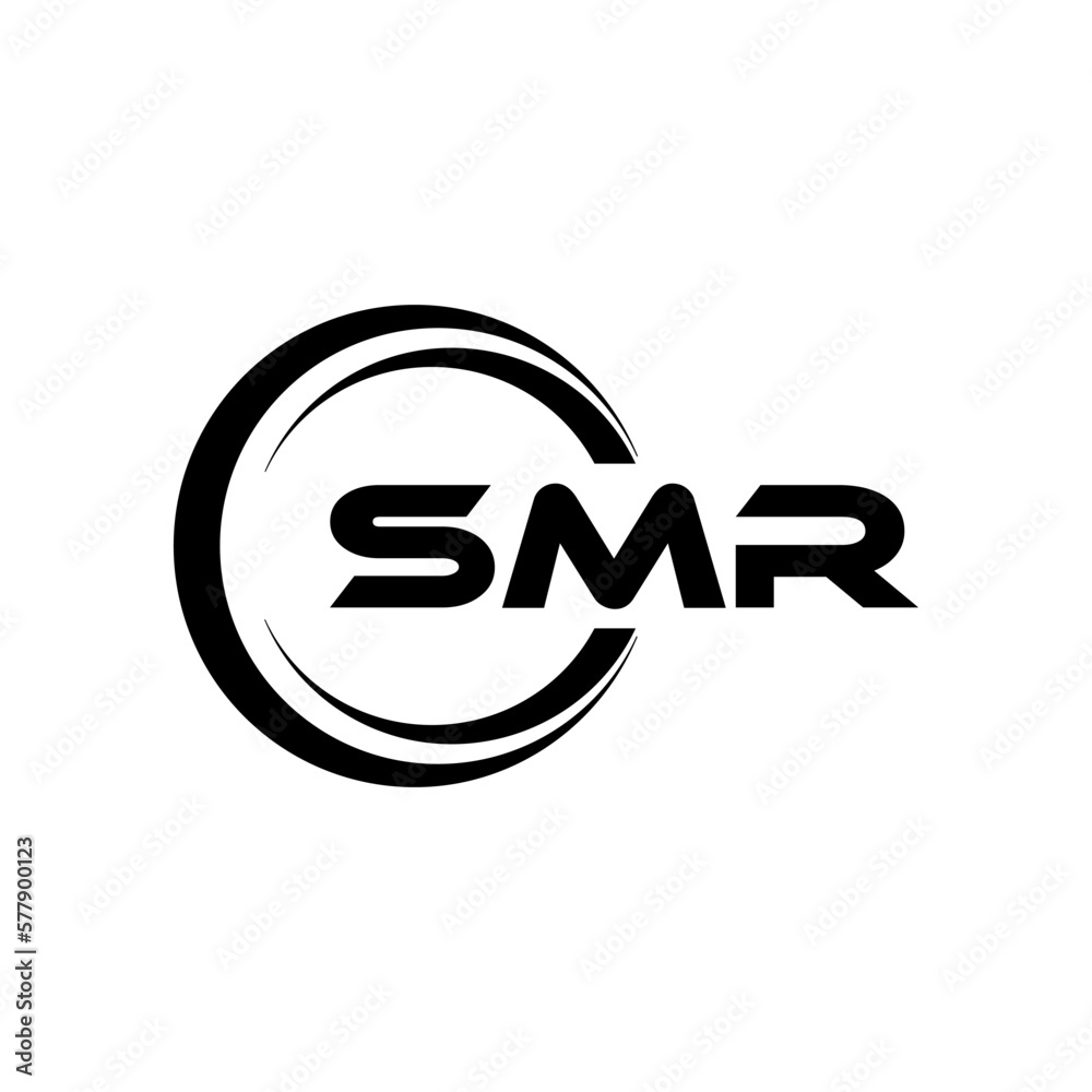 SMR letter logo design with white background in illustrator, cube logo ...