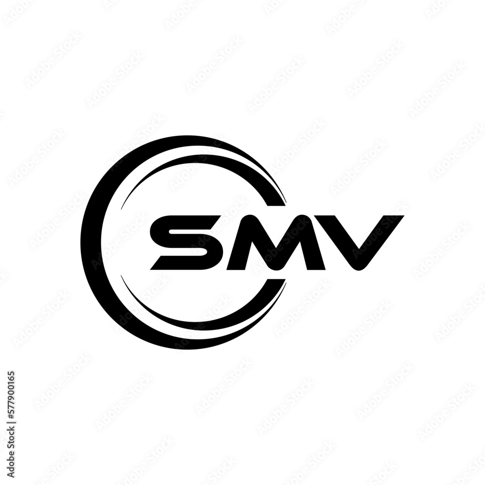 SMV letter logo design with white background in illustrator, cube logo ...