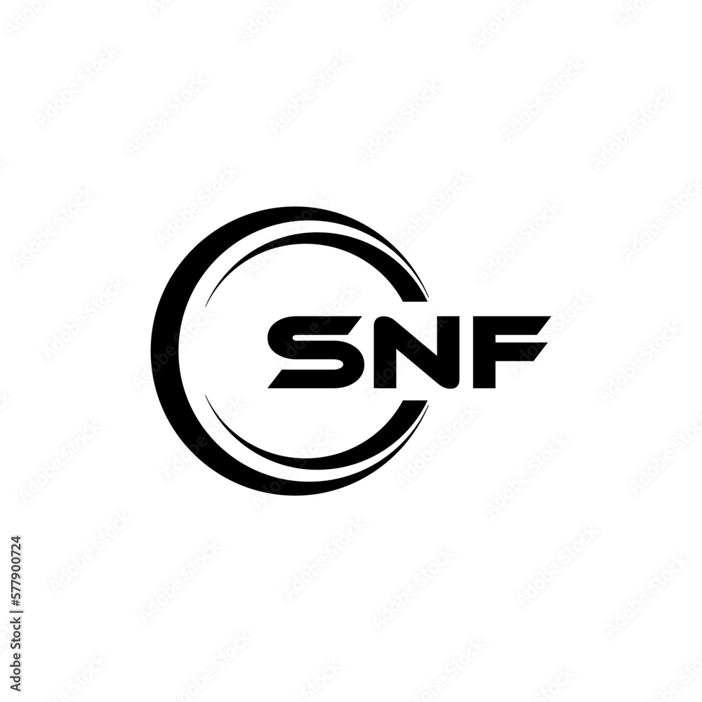 SNF letter logo design with white background in illustrator, cube logo ...
