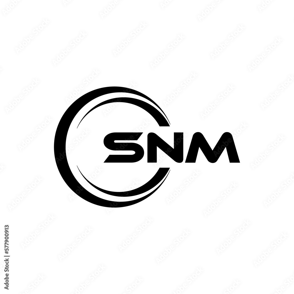 SNM letter logo design with white background in illustrator, cube logo ...