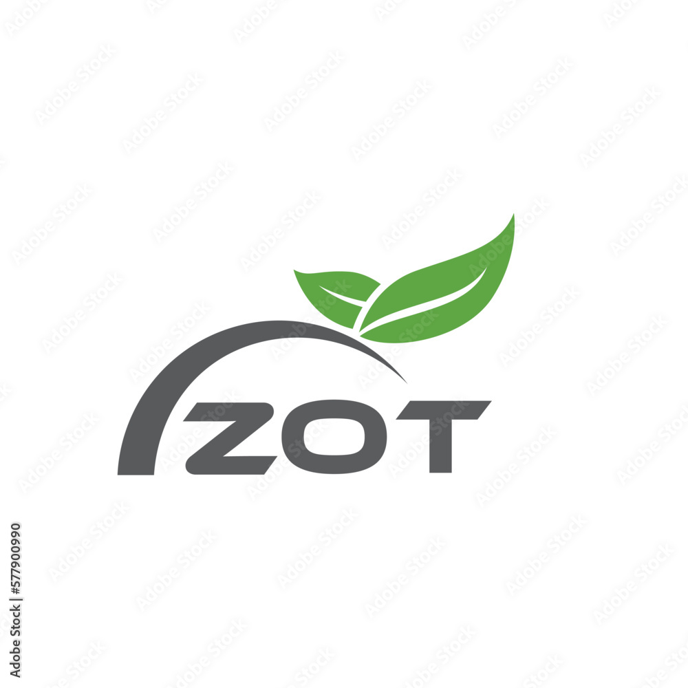 ZOT letter nature logo design on white background. ZOT creative ...
