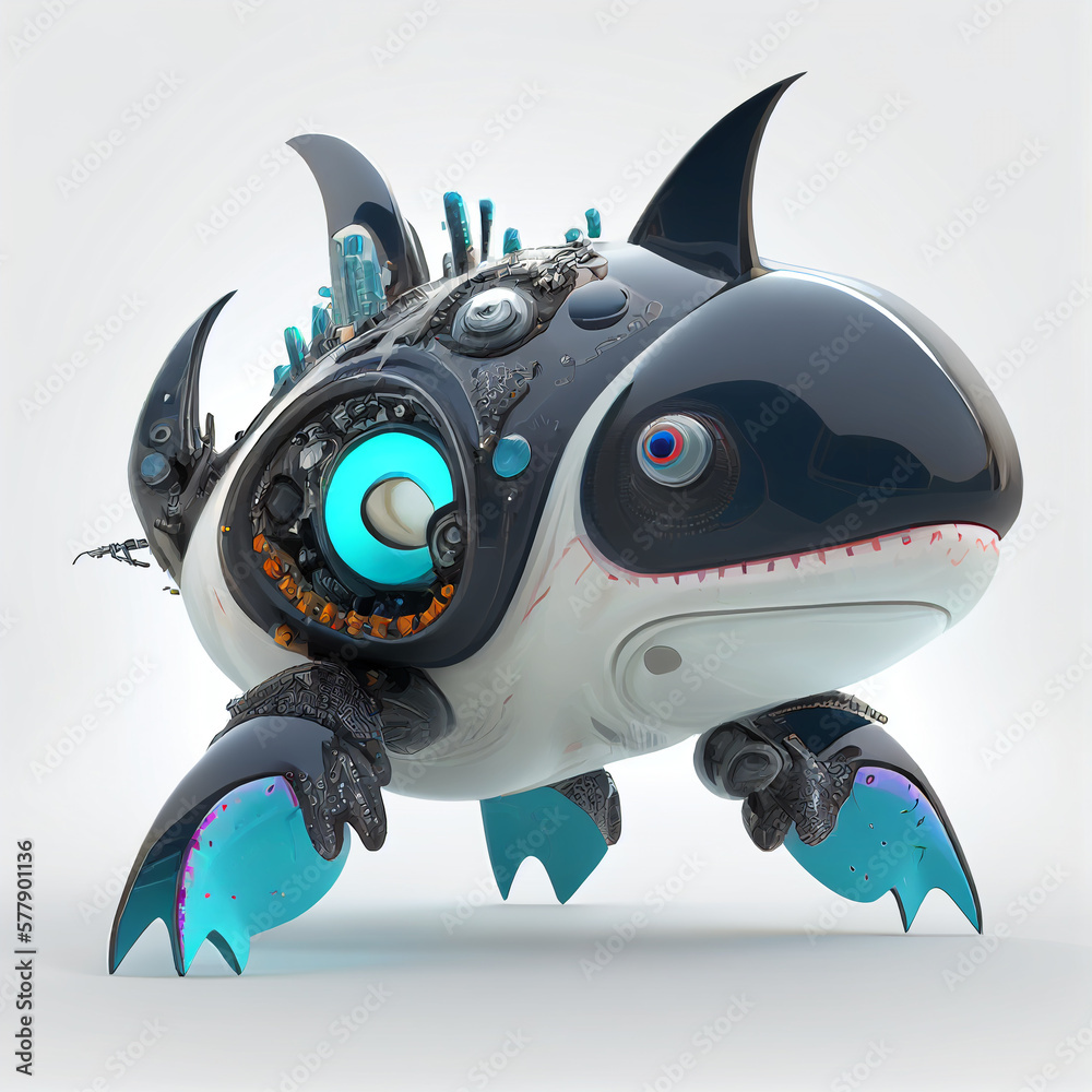 3D Orca with Hi Tech Armor Character created with Generative AI ...
