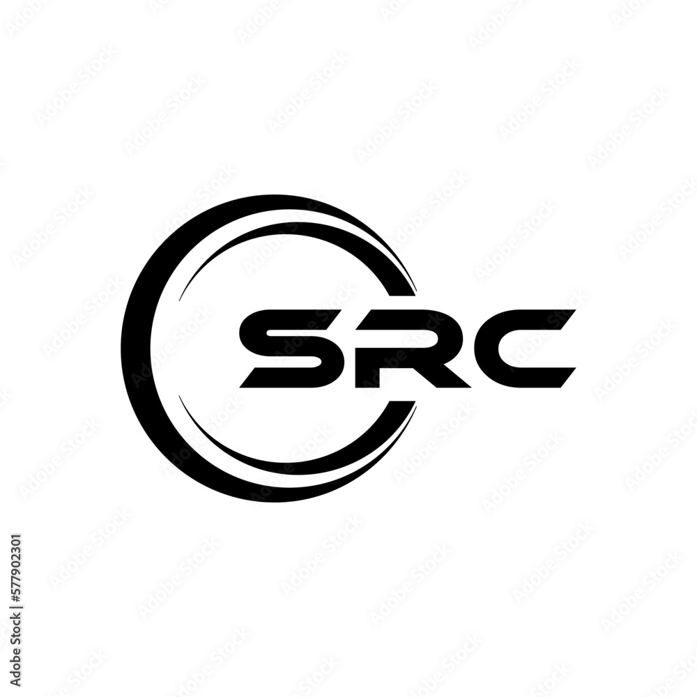 SRC letter logo design with white background in illustrator, cube logo ...