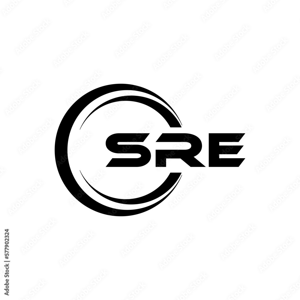 SRE letter logo design with white background in illustrator, cube logo ...